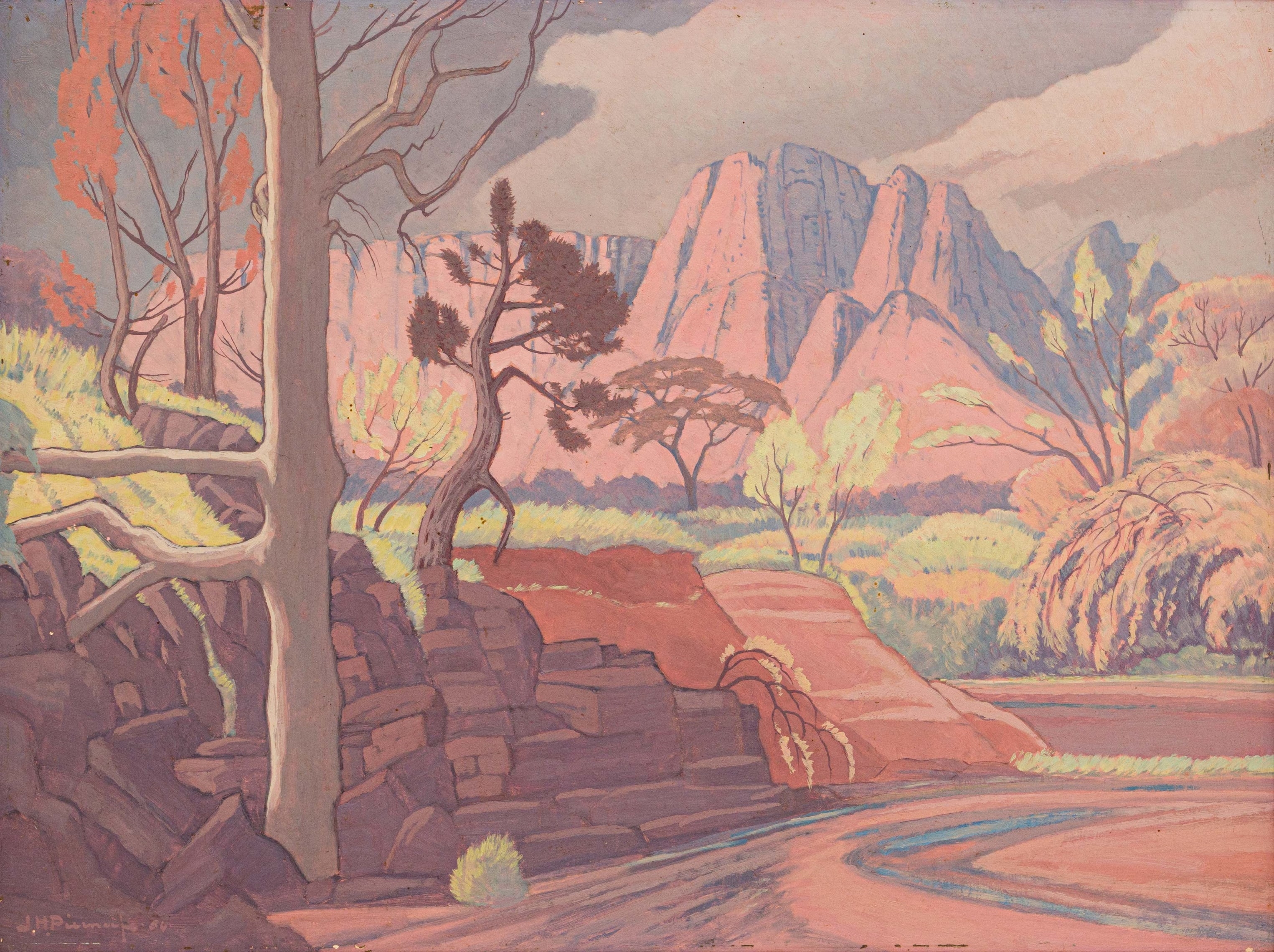 Jacob Hendrik Pierneef | Landscape with Mountains and Trees | MutualArt