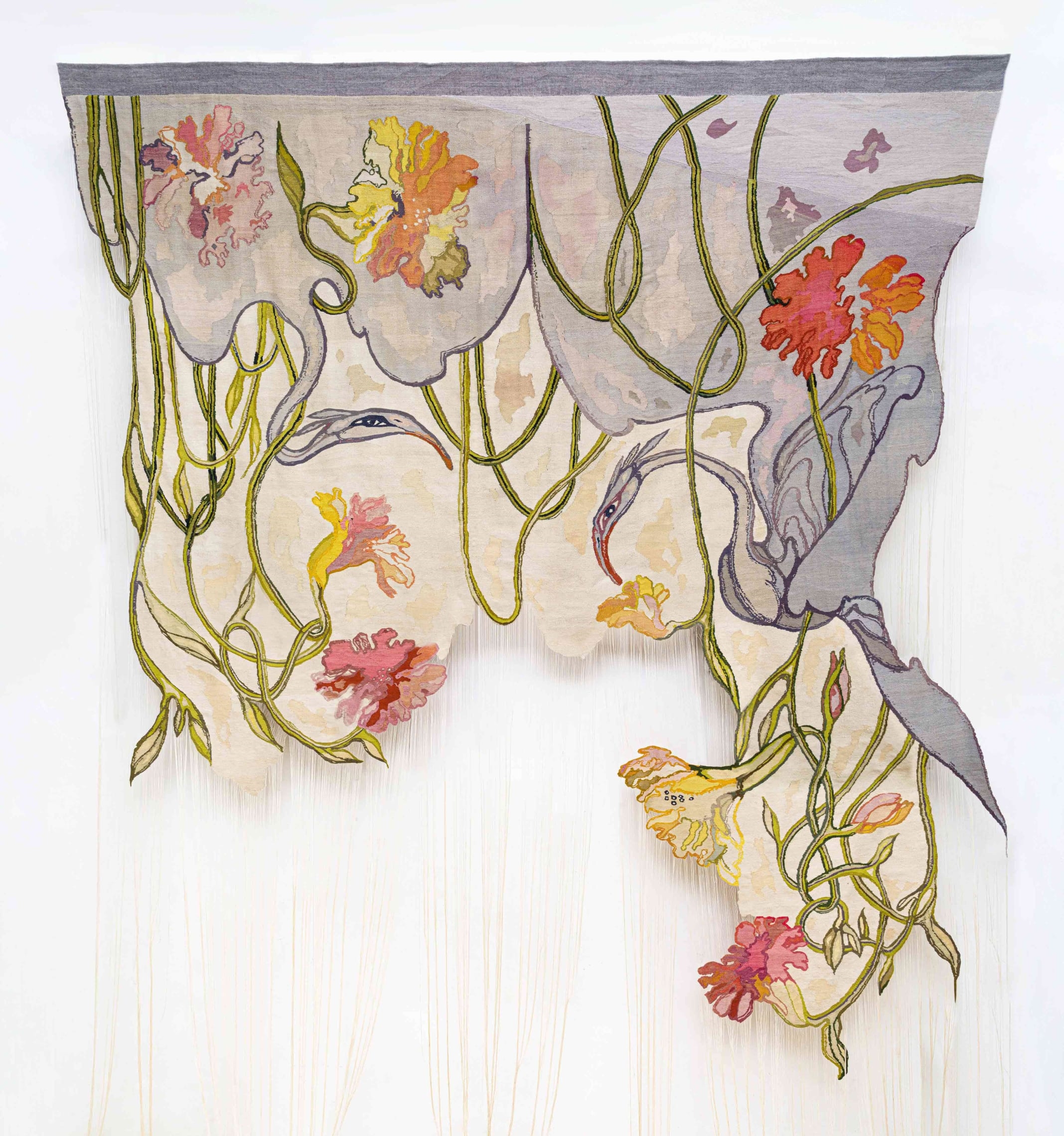 Judith Mason | Tapestry with Pink Flowers | MutualArt