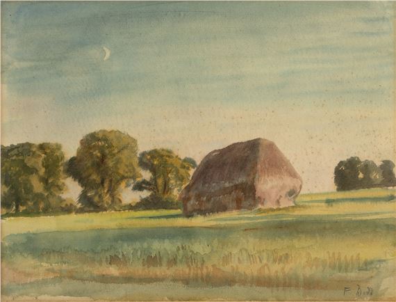Francis Dodd | Landscape with Haystack | MutualArt