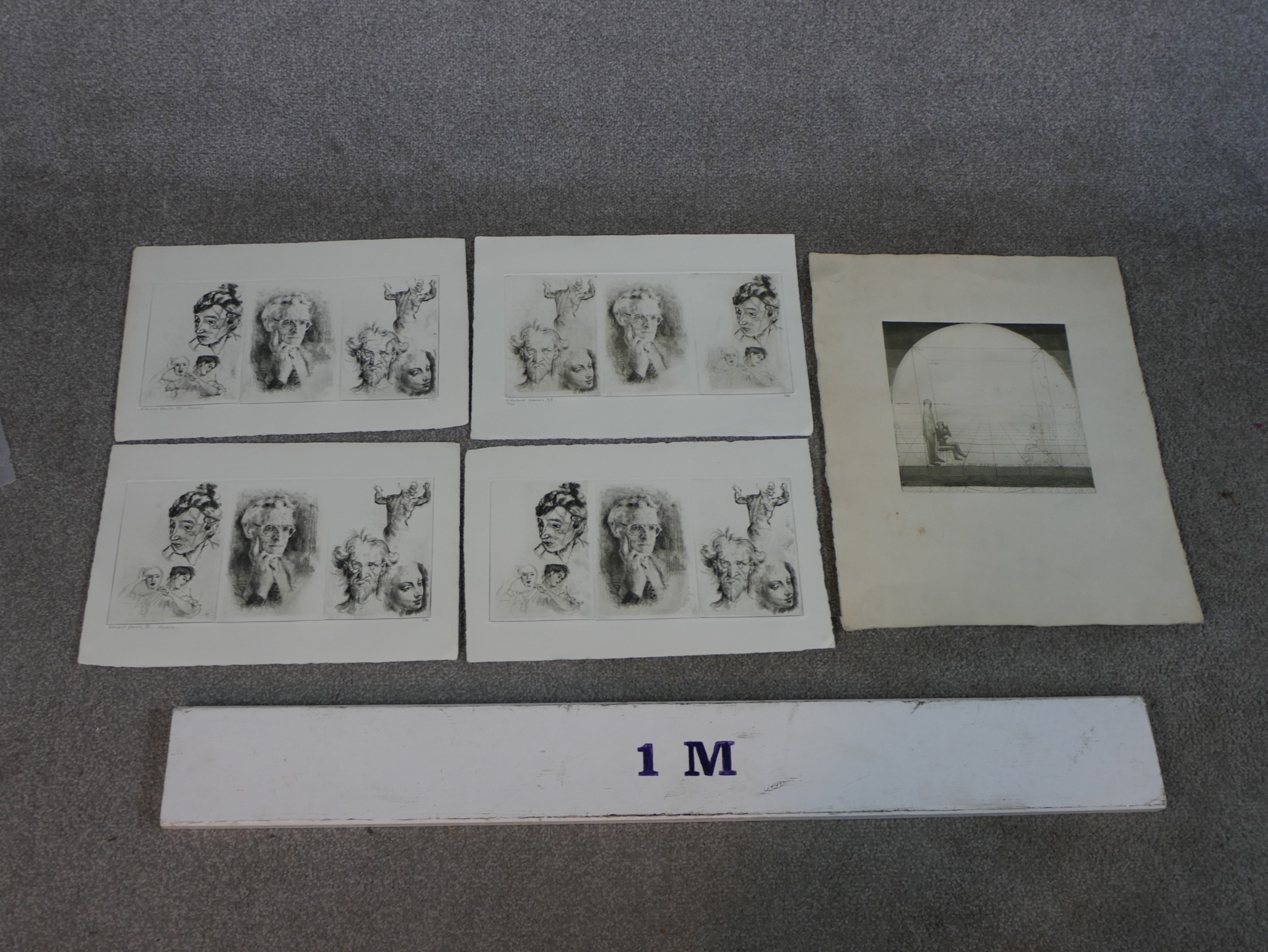 Edward Davies | four of portrait sketches; figures illustrating ...