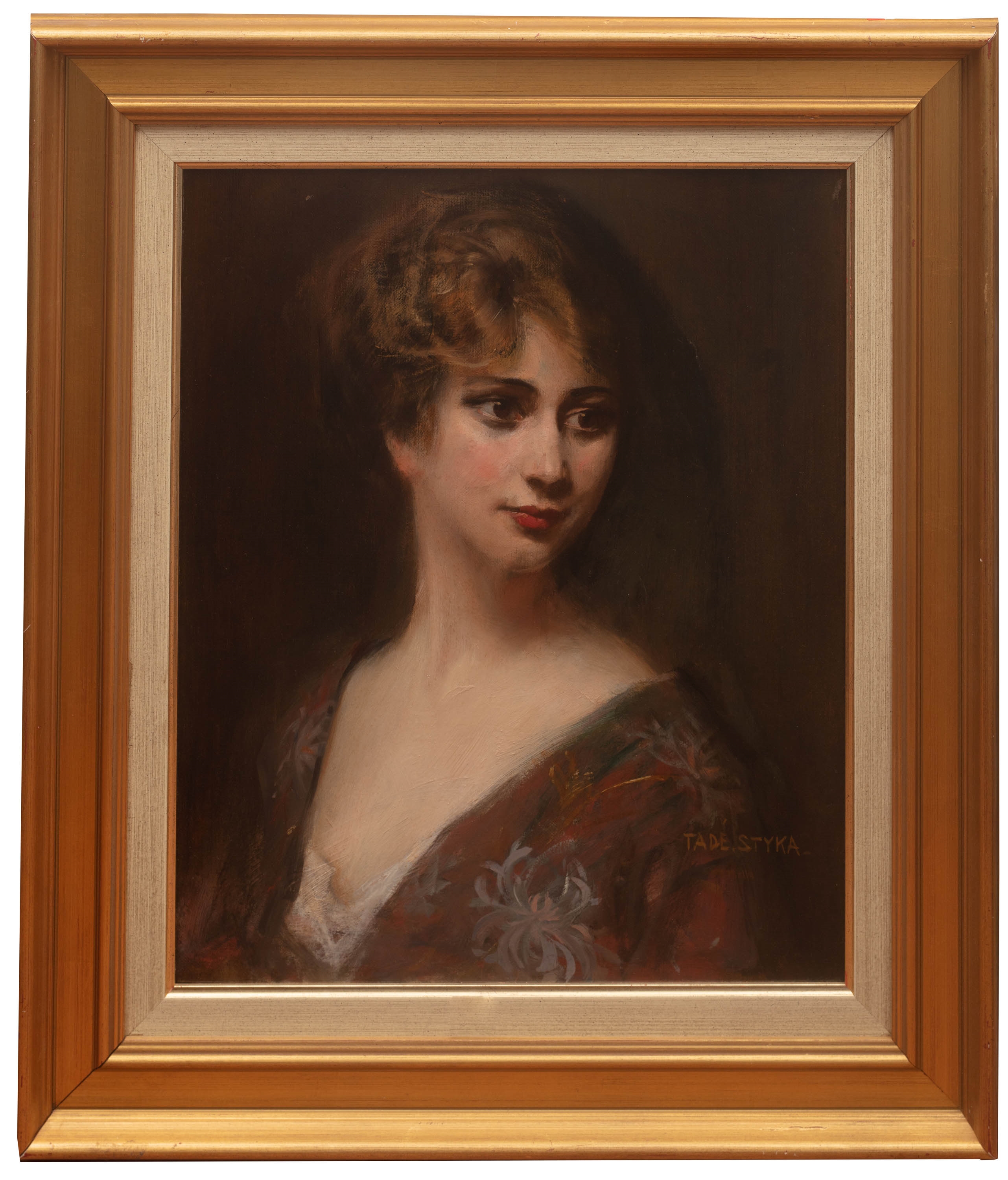 Tadé Styka | Portret pięknej damy | MutualArt