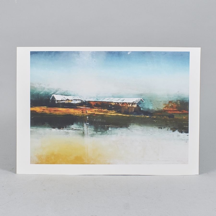 Jonas Lund | Sweden. 'Landskap med hus'. Signed | MutualArt