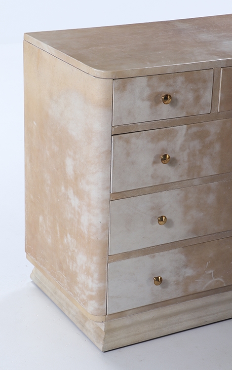 Samuel A. Marx | French Art Deco style parchment covered chest of ...