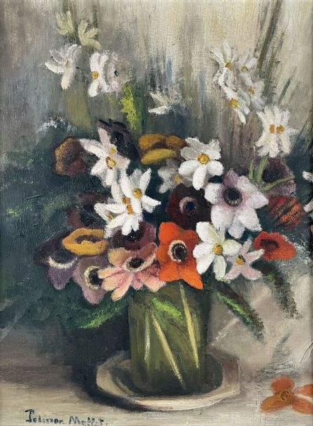 Jeanne Pelisson Mallet | Bouquet of flowers in a vase | MutualArt