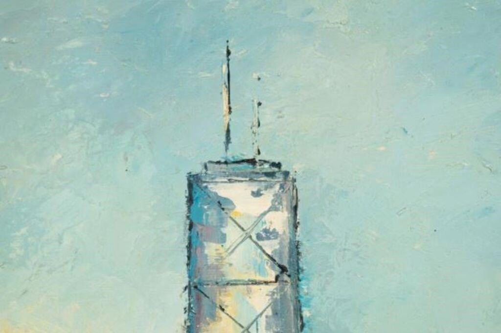 Edward Cathony | Oil Painting of Chicago Skyline Sgd. Cathony. | MutualArt