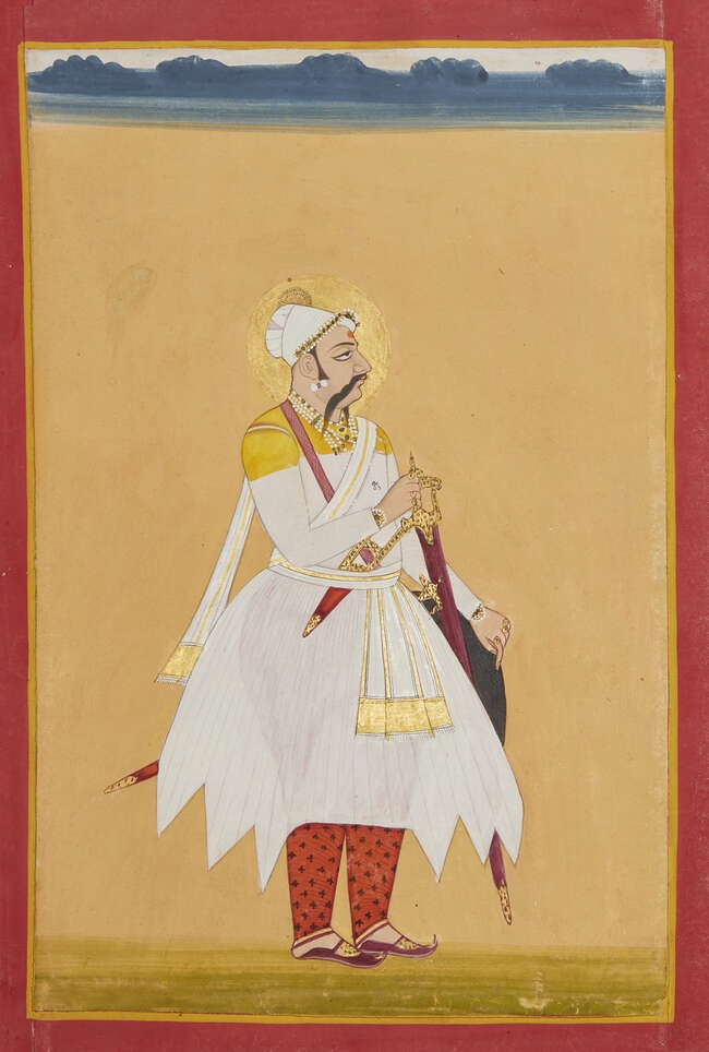 Indian School, 19th Century | A standing portrait of a ruler (Early ...