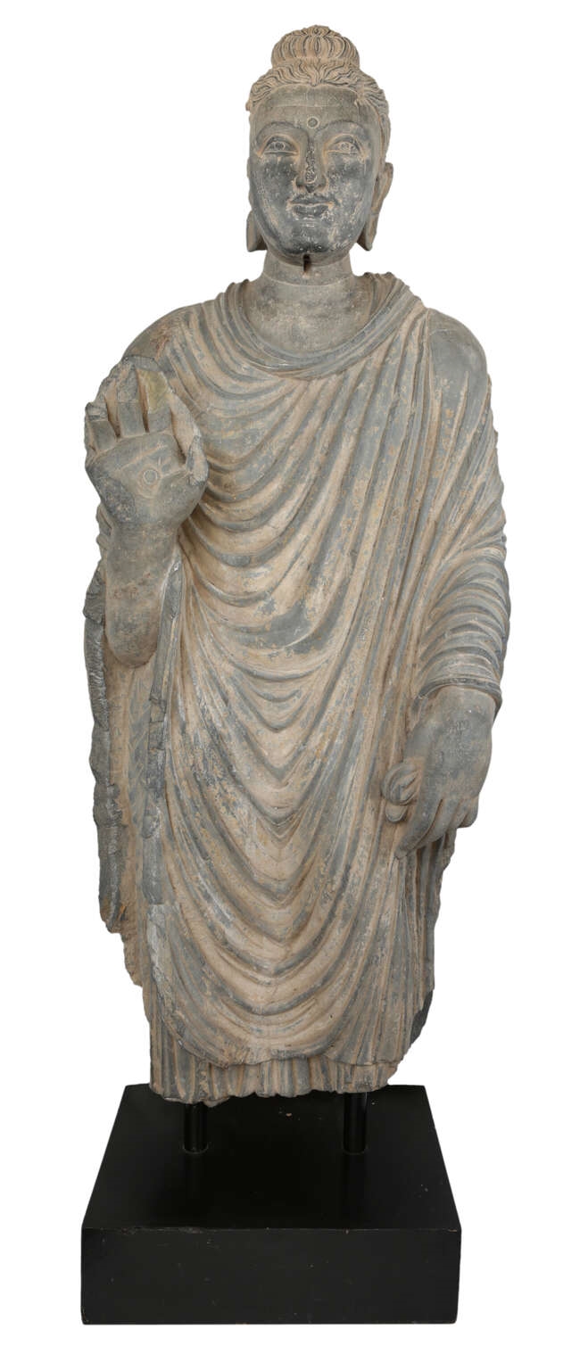 Gandhara School 3rd Century | A Gandhara life size standing standing ...