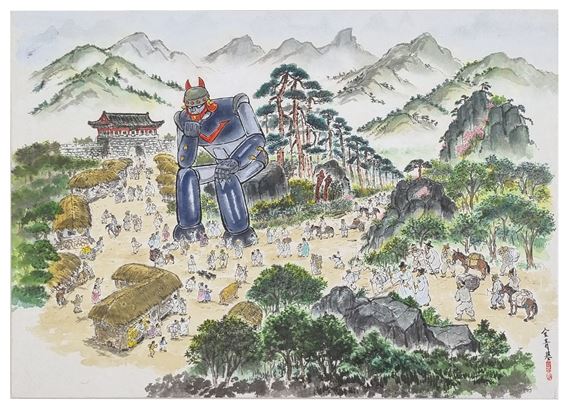 Kim Cheong-Gi | Market Day's Castle Sarama and Taekwon V | MutualArt