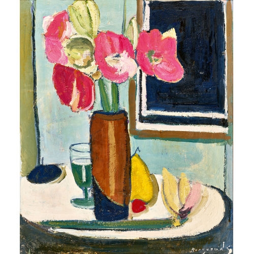 Georges Borgeaud | Nature morte aux fleurs et fruits | MutualArt