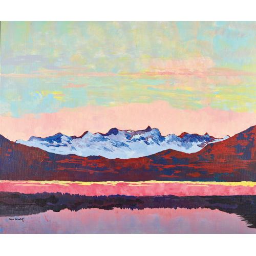 Giorgio Avanti | Aegerisee im Abendrot mit Urner Alpen | MutualArt
