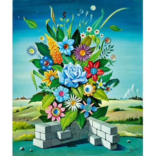 Georges Spiro | Blumenbouquet in surrealer Landschaft. | MutualArt