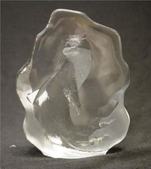 Mats Jonasson | Mats Jonasson weasel crystal paper weight | MutualArt