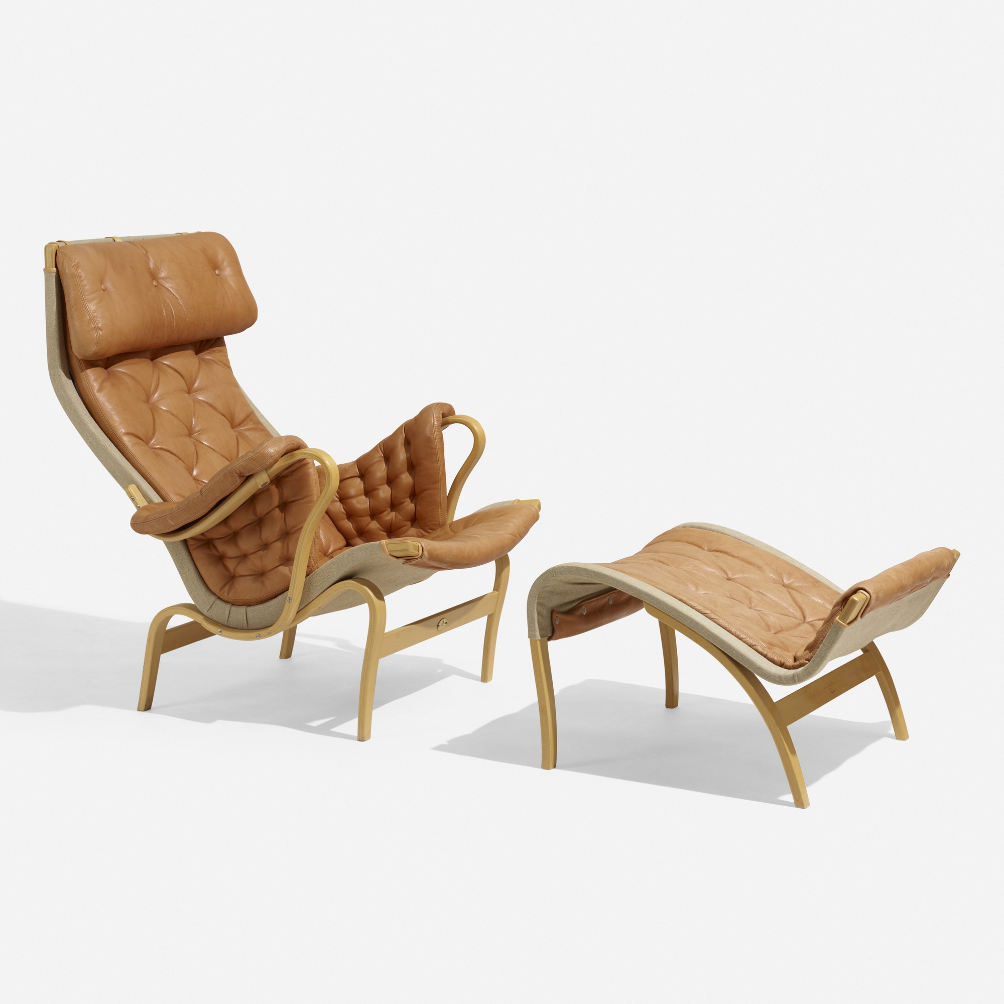 Bruno Mathsson | Pernilla 69 lounge chair and ottoman (1969) | MutualArt