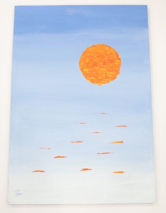 Blue Sky | A contemporary oil on canvas of sun and blue sky scene ...