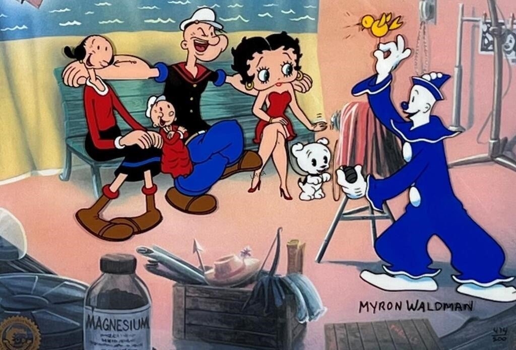 Myron Waldman | MYRON WALDMAN POPEYE ANIMATION CELL. Height: 19.5 in ...