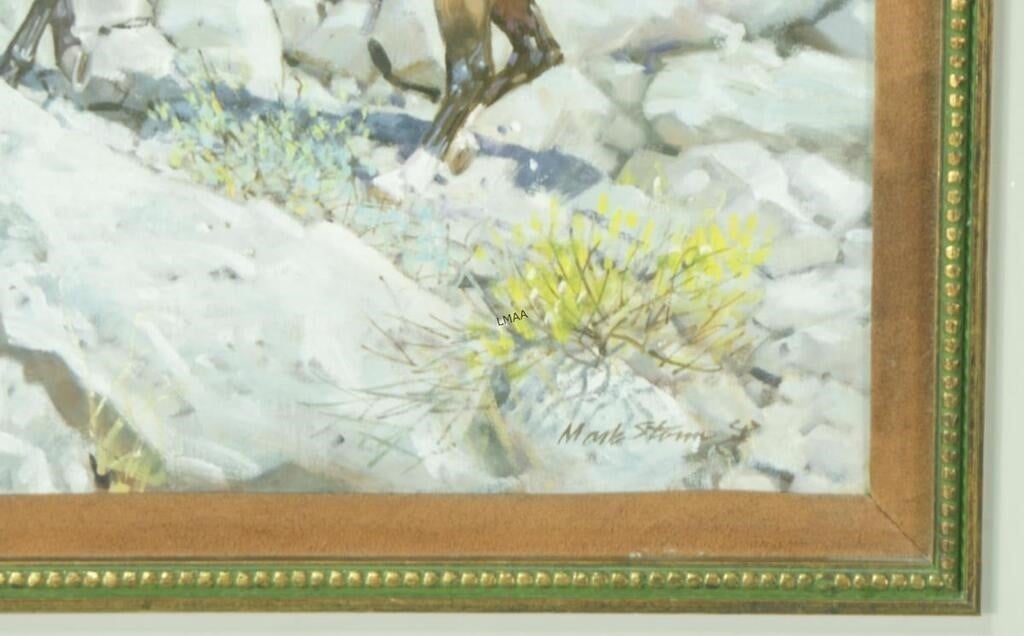 Mark Storm | MARK STORM PAINTING OF COWBOY ON MOUNTAINSIDE Height: 25 ...