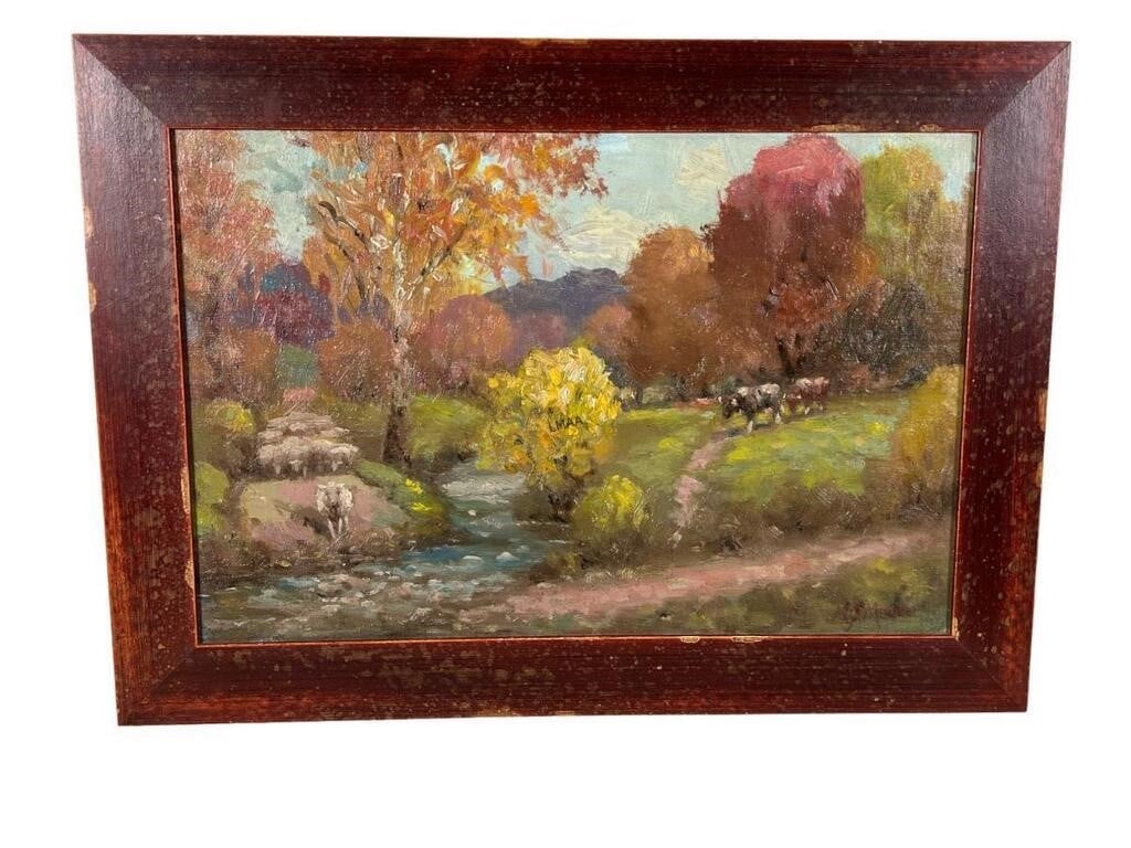 Charles Alfred Meurer | CHARLES MEURER OIL ON CANVAS LANDSCAPE Height ...