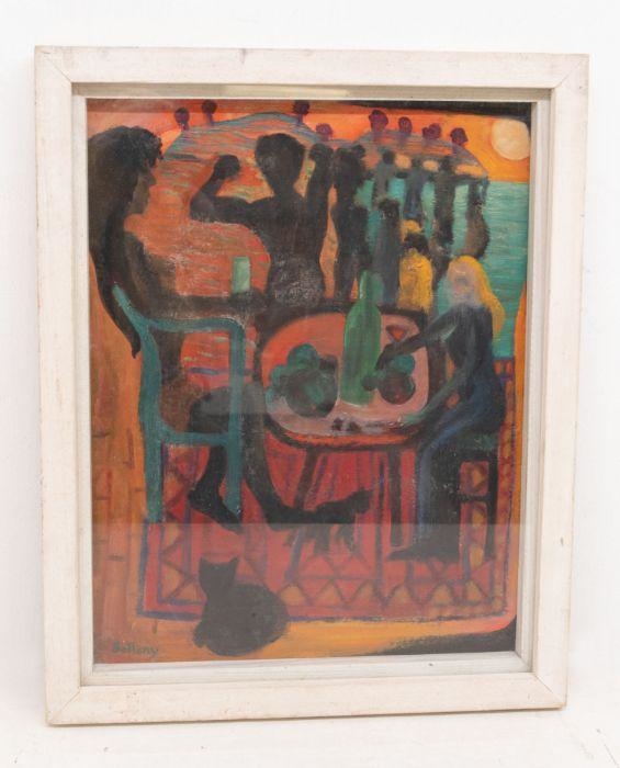 John Bellany | Bellany - A Beach scene with figures and cats to focus ...