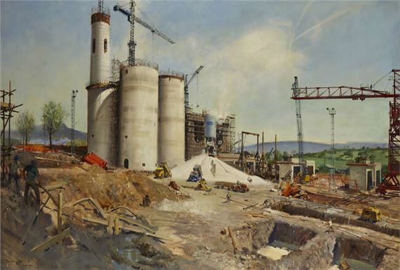 Terence Cuneo | British 1907-1996 - Hope Cement Works Darbyshire (1969 ...