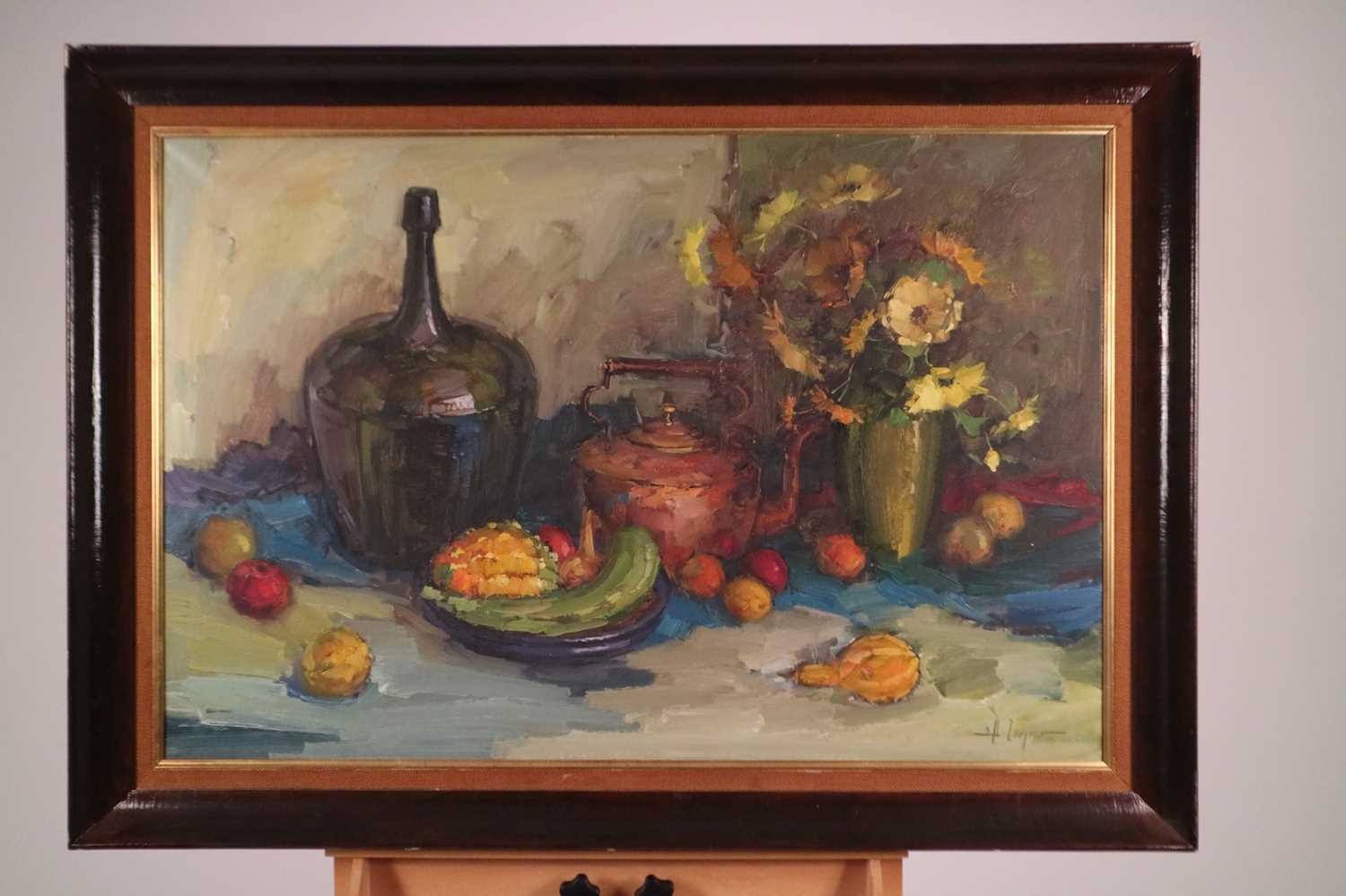 Harry Zeegers | Still Life Study with fruit and flowers | MutualArt