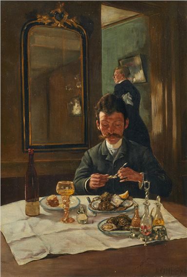 Arthur Kampf | The Oyster Eater. (1884) | MutualArt