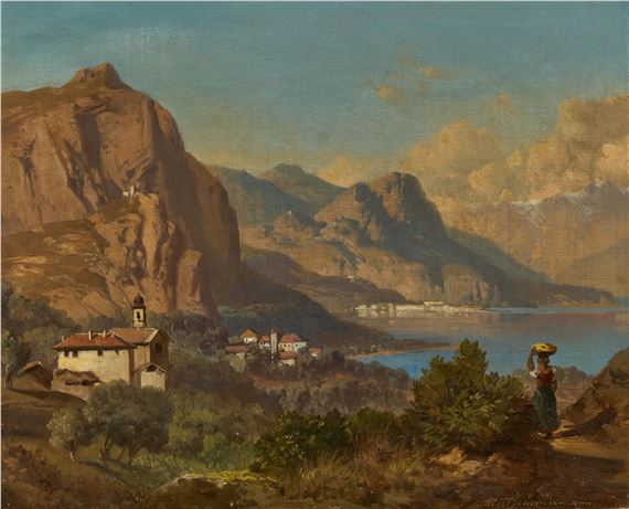 Albert August Zimmermann | View of Bellagio at Lake Como. | MutualArt