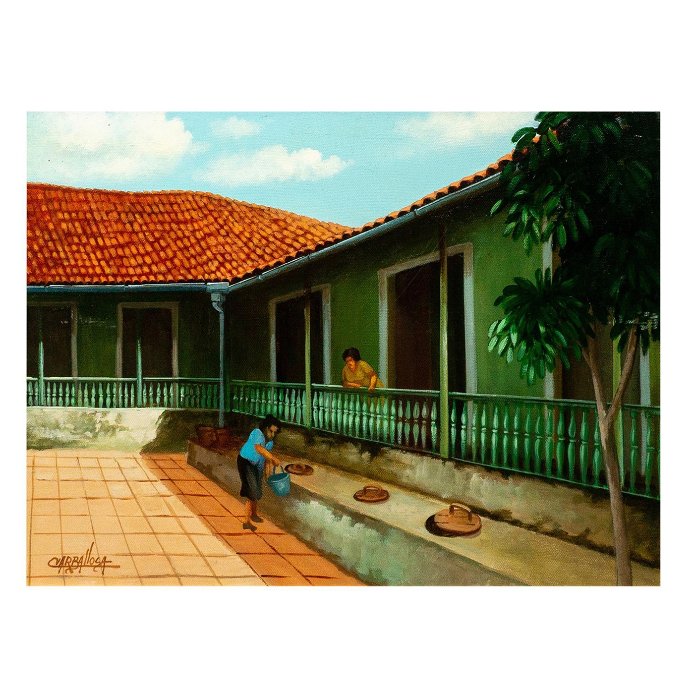 Julio Carballosa | Finely finished genre oil painting on canvas with an ...