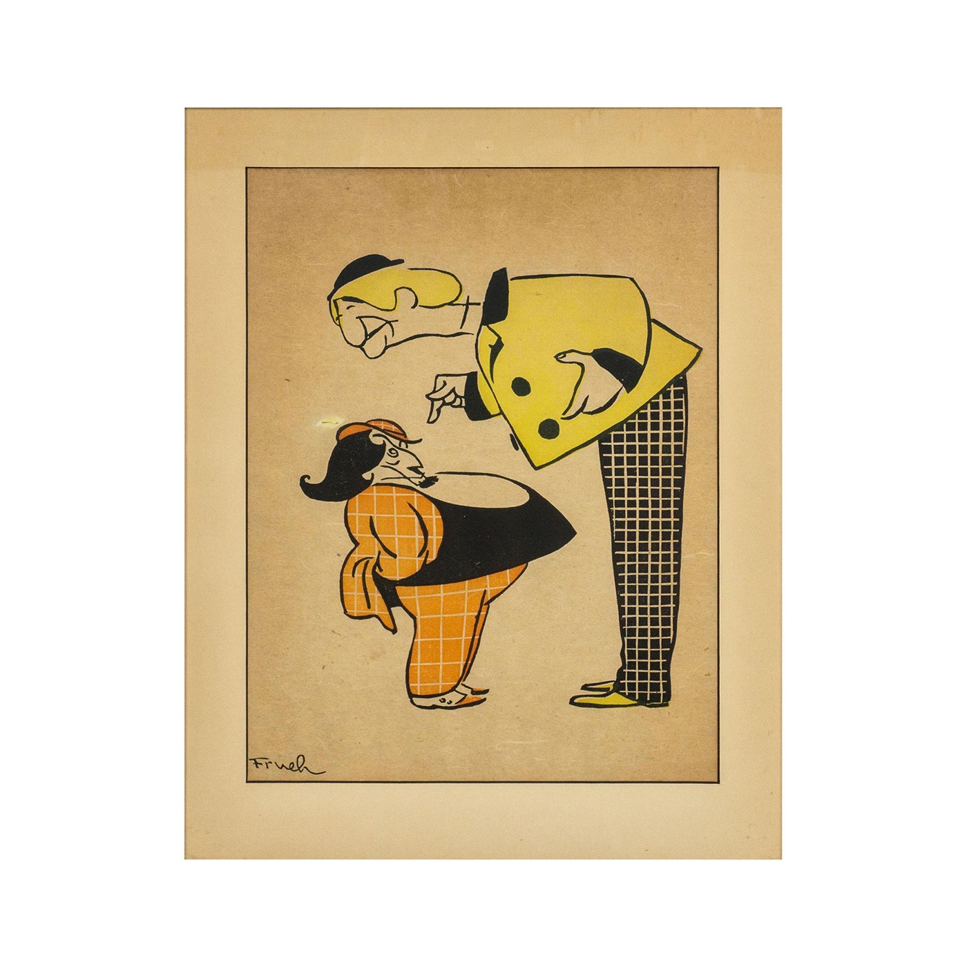 Alfred Frueh | Humorous print depicting a very tall and a very short ...