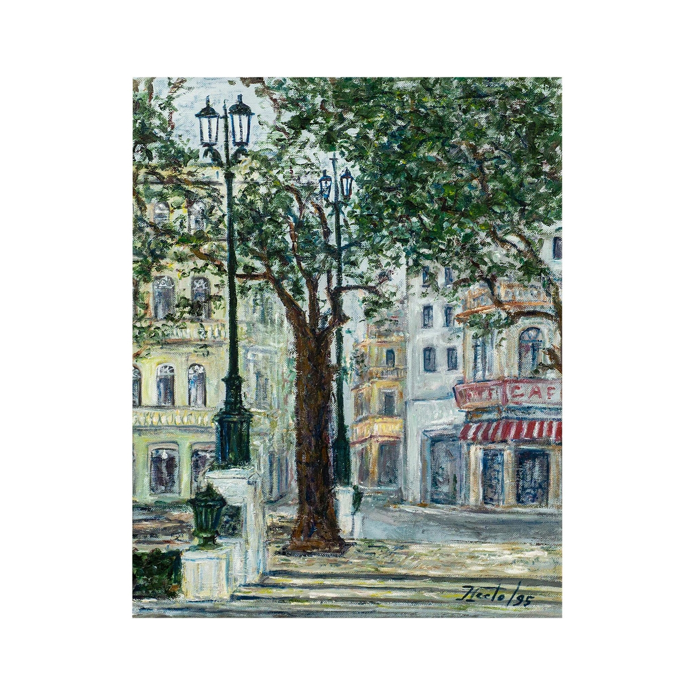 Hecto Vidal | Impressionist oil painting on canvas board with muted ...