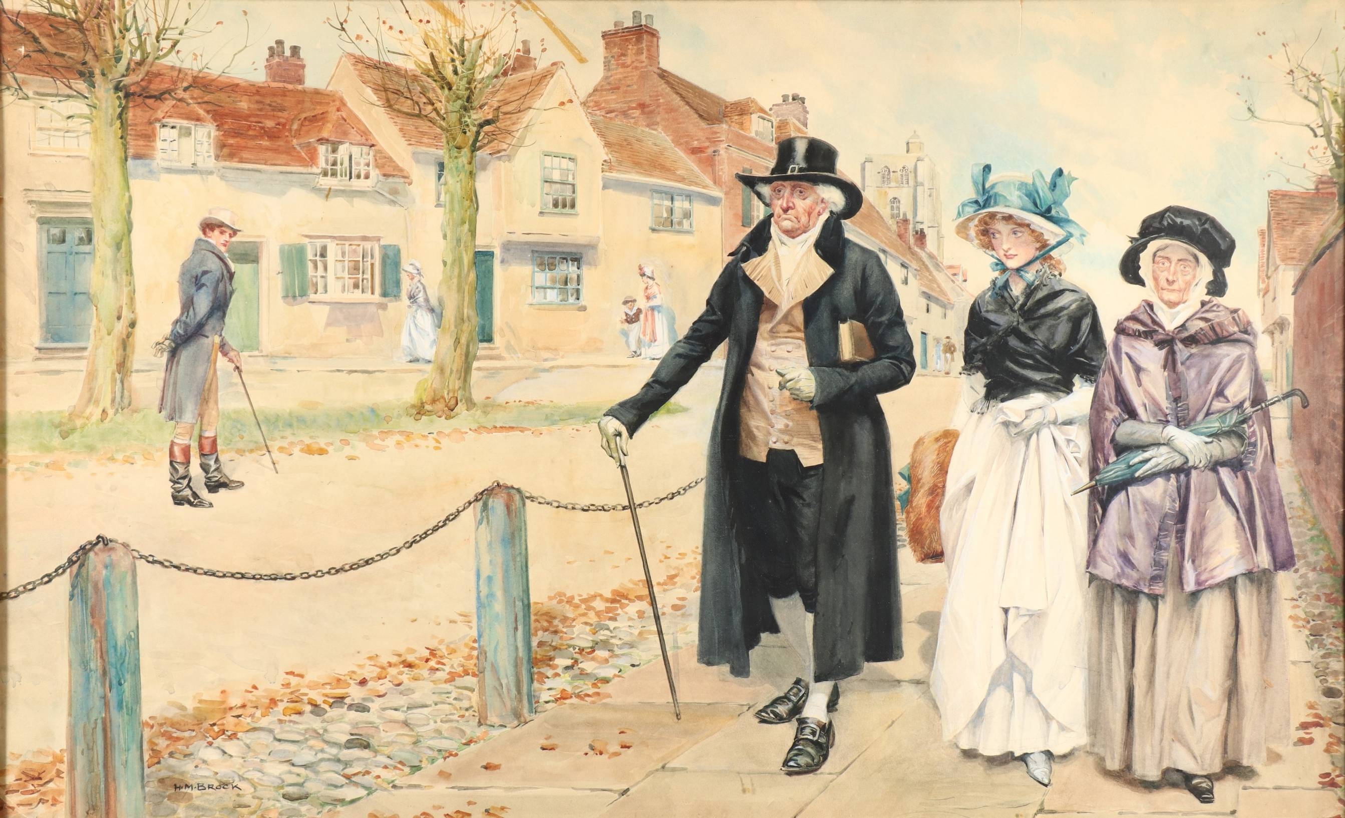 Henry Matthew Brock | A young lady stealing a look at a passing man ...