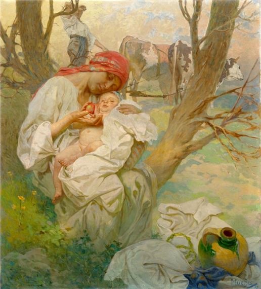 Alphonse Mucha | Happy Family (1925) | MutualArt