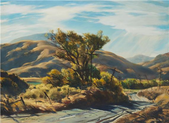 Emil Kosa Jr. | Desert landscape with boulders and trees | MutualArt