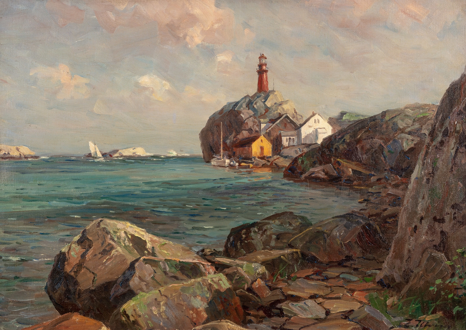 Even Ulving | Kystlandskap i midnattsol | MutualArt