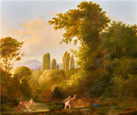 Károly Markó | Italian Landscape with Bathers. | MutualArt