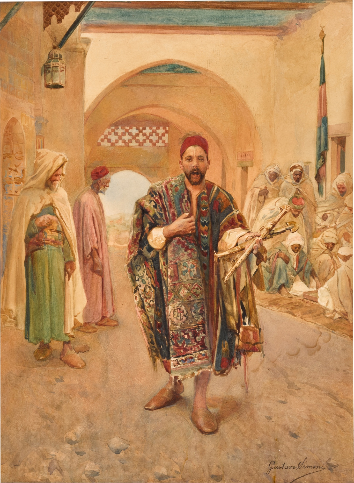 Gustavo Simoni | The Cavalier's Serenade (1919) | MutualArt