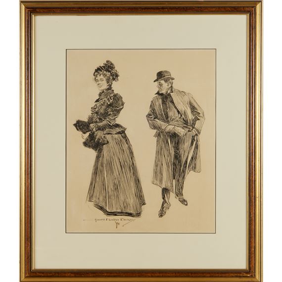 Howard Chandler Christy | Drawing of male and female figures (1898 ...