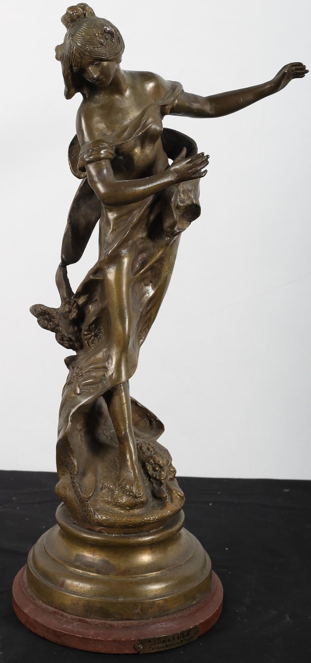 Auguste Moreau | figure modelled as a female shown standing on a ...