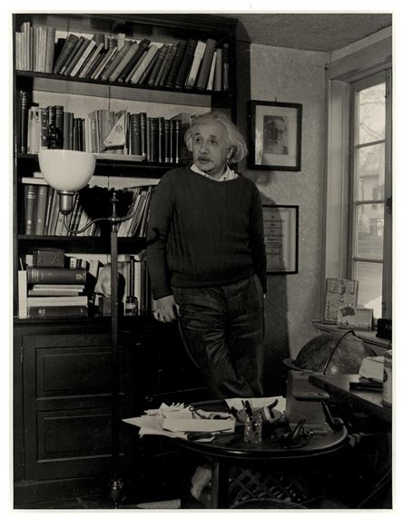 James Jarché | Albert Einstein in his study of his home at Princeton ...