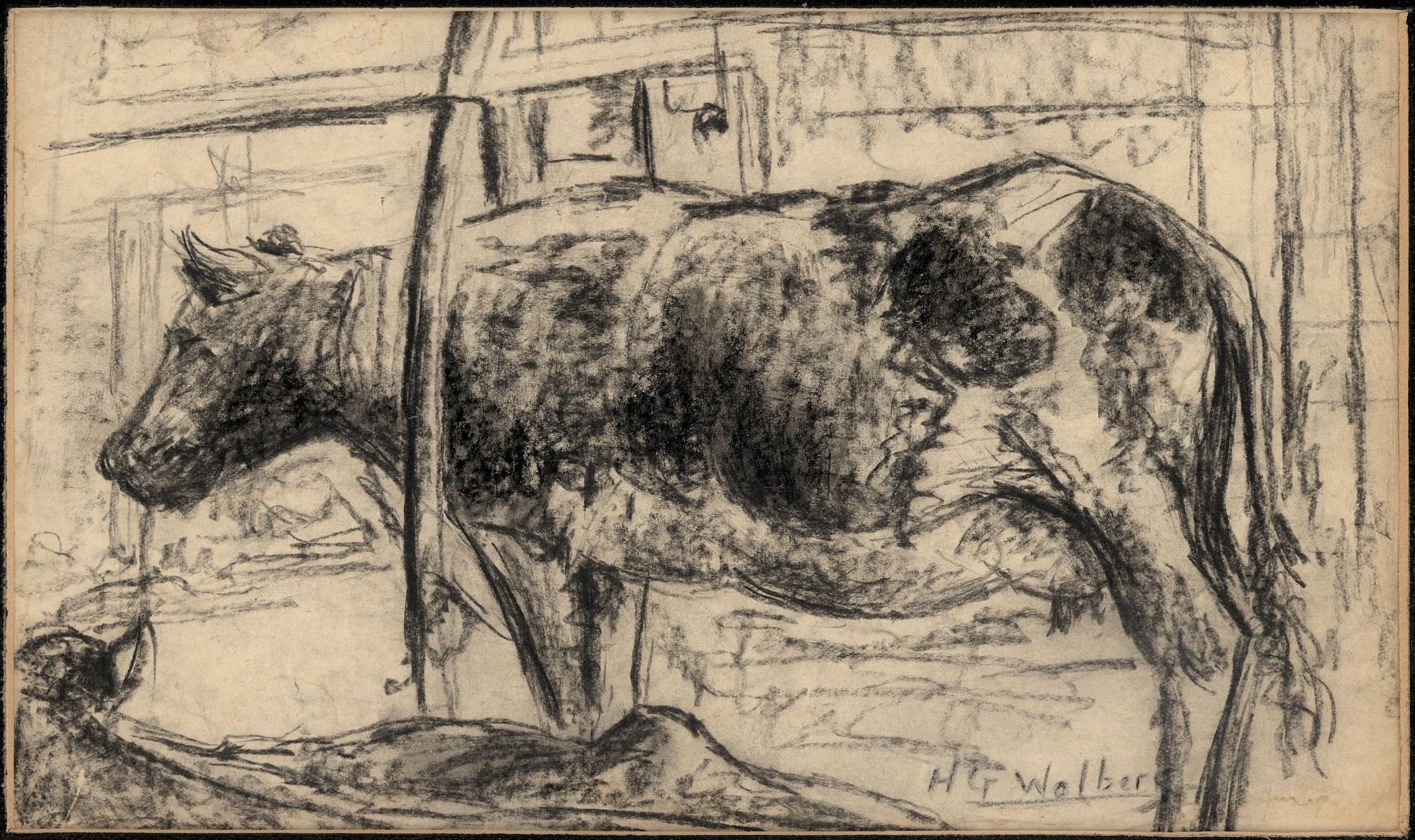 Hermanus Gerhardus Wolbers | Cow in a stable | MutualArt