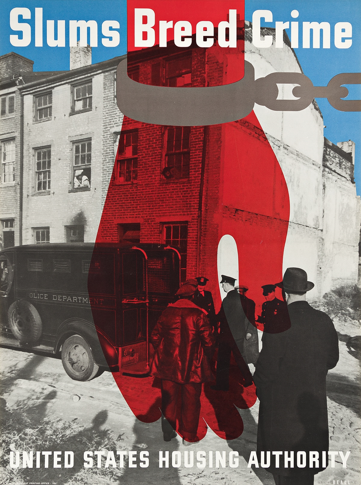 Lester Beall | LESTER BEALL (1903-1969). SLUMS BREED CRIME / UNITED ...