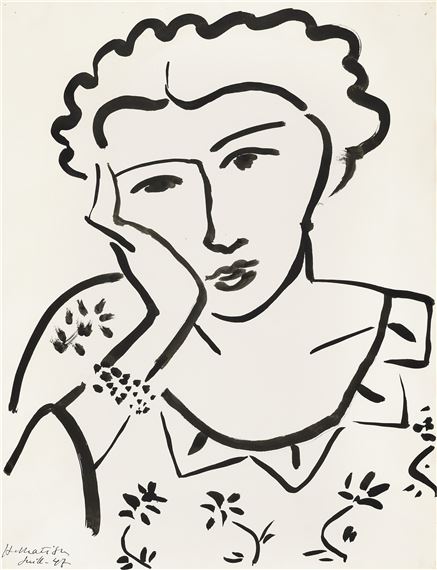 Henri Matisse | Jeune fille accoudée (1947) | MutualArt