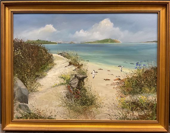 John Hamilton | Coastal Dunes with Grasses and Oystercatchers (1990 ...