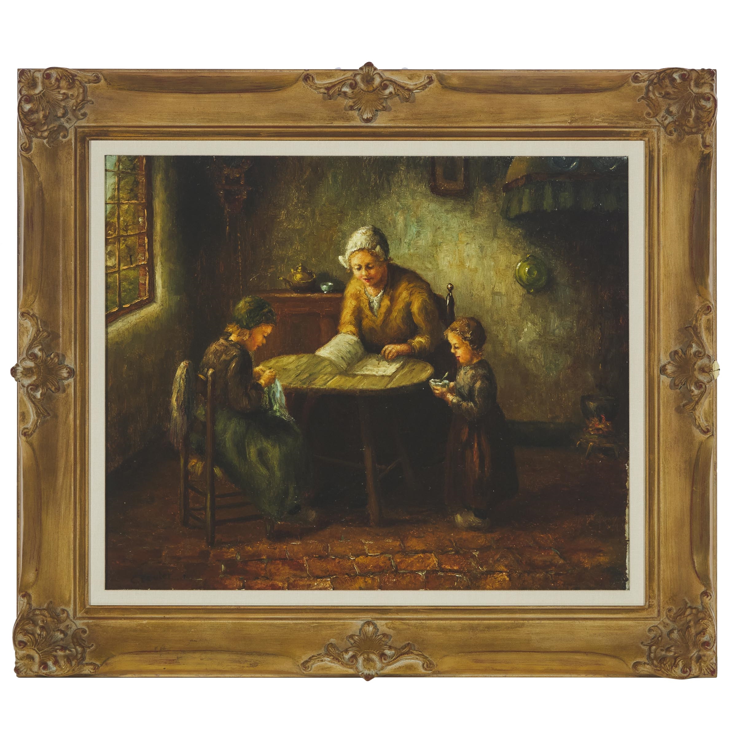 Cornelis Bouter | MOTHER READING TO HER CHILDREN | MutualArt