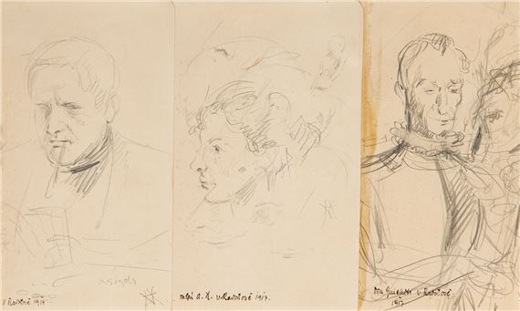Vlastimil Hoffman | Set of portraits (1917) | MutualArt