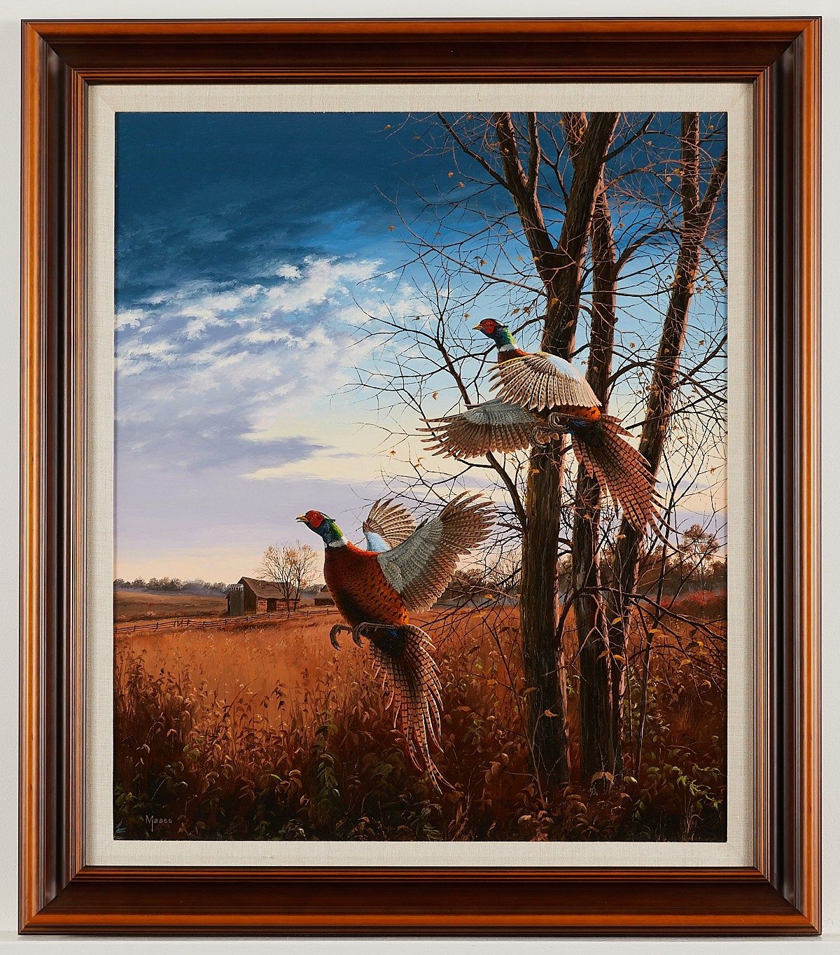 David Maass | Evening Flight - Pheasants | MutualArt