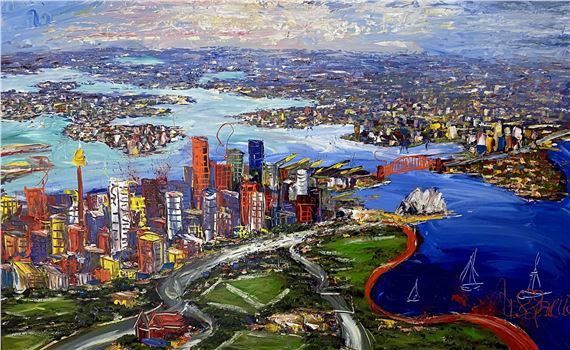 Des Spencer | Birdseye View of Sydney Harbour (1963) | MutualArt