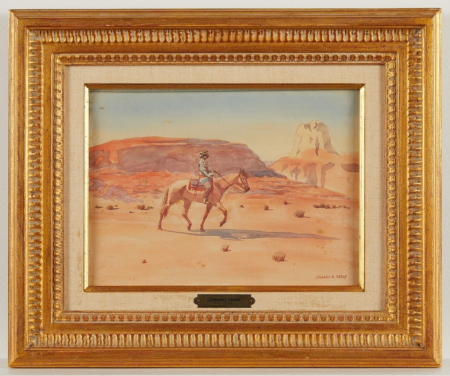 Leonard Howard Reedy | A cowboy on a horse gazing at the horizon ...