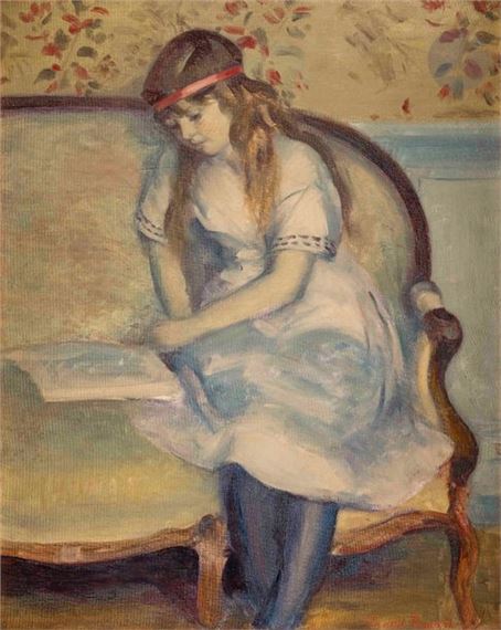 Ernest Rouart | Agathe Valéry reading on a couch at Berthe Morisot's ...
