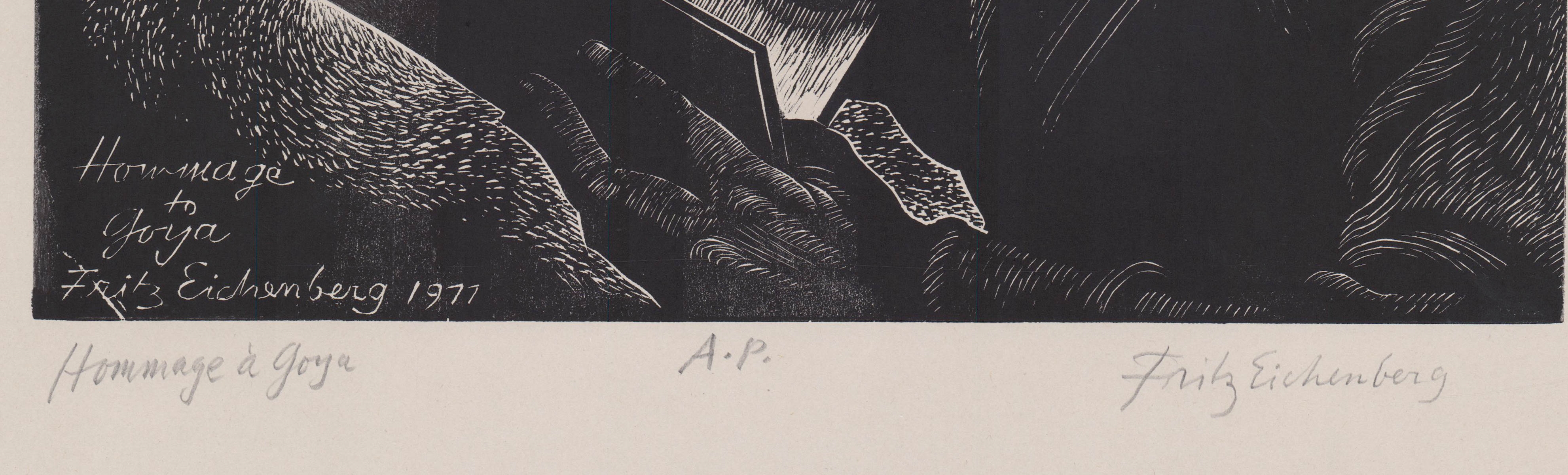 Fritz Eichenberg | Fritz Eichenberg Wood Engraving [Homage to Goya ...