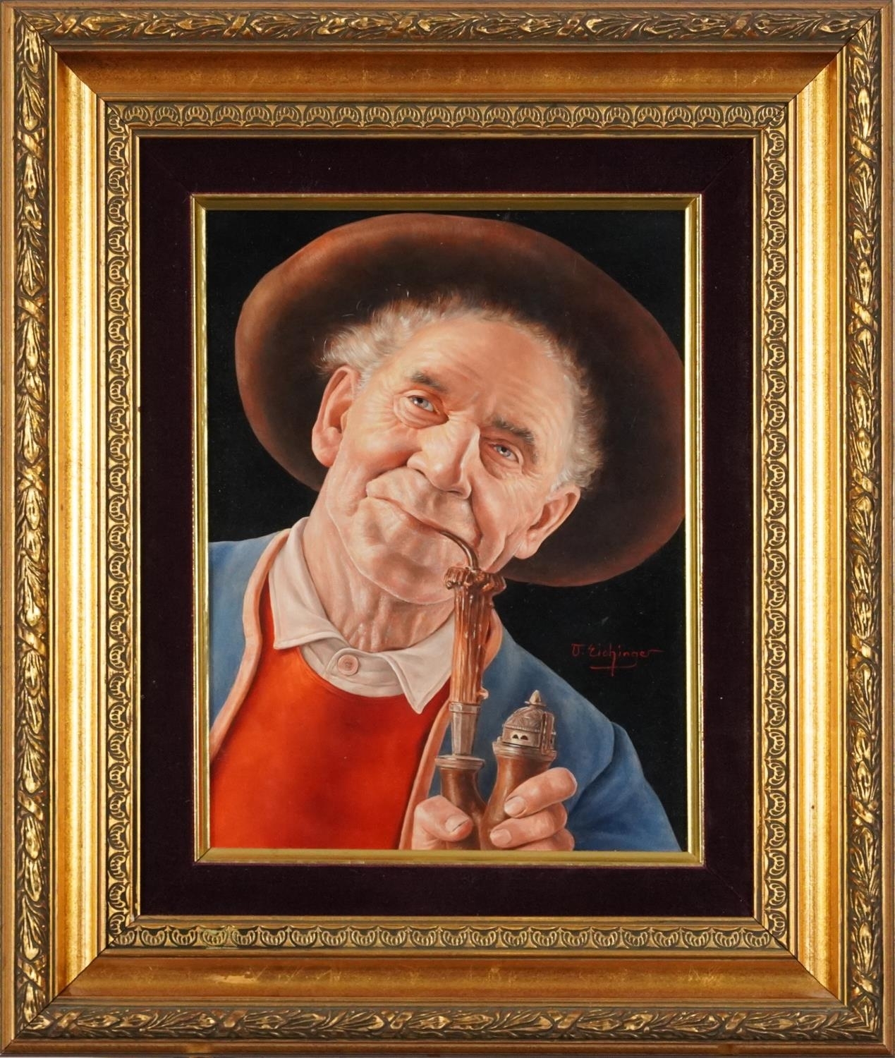 Otto Eichinger | Portrait of a gentleman smoking a pipe | MutualArt